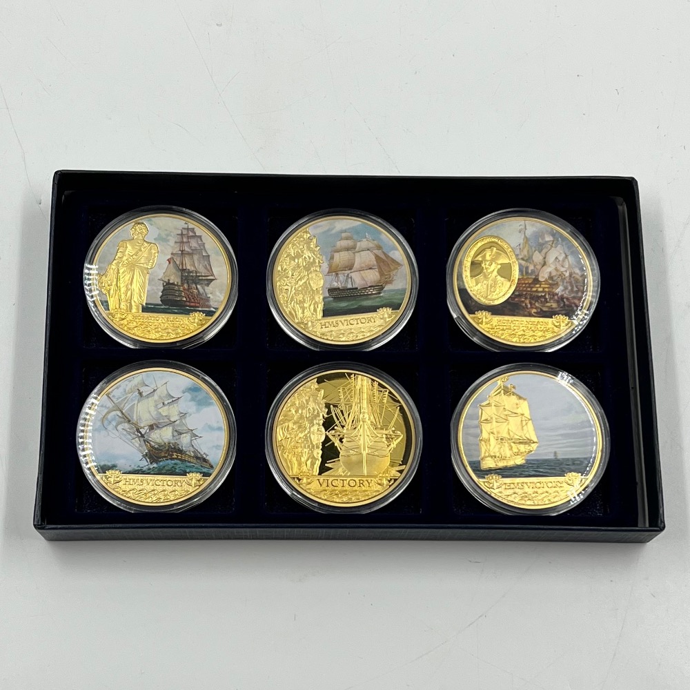 Used WINDSOR MINT 250TH ANNIVERSARY OF HMS VICTORY GOLD-PLATED COIN SET ...